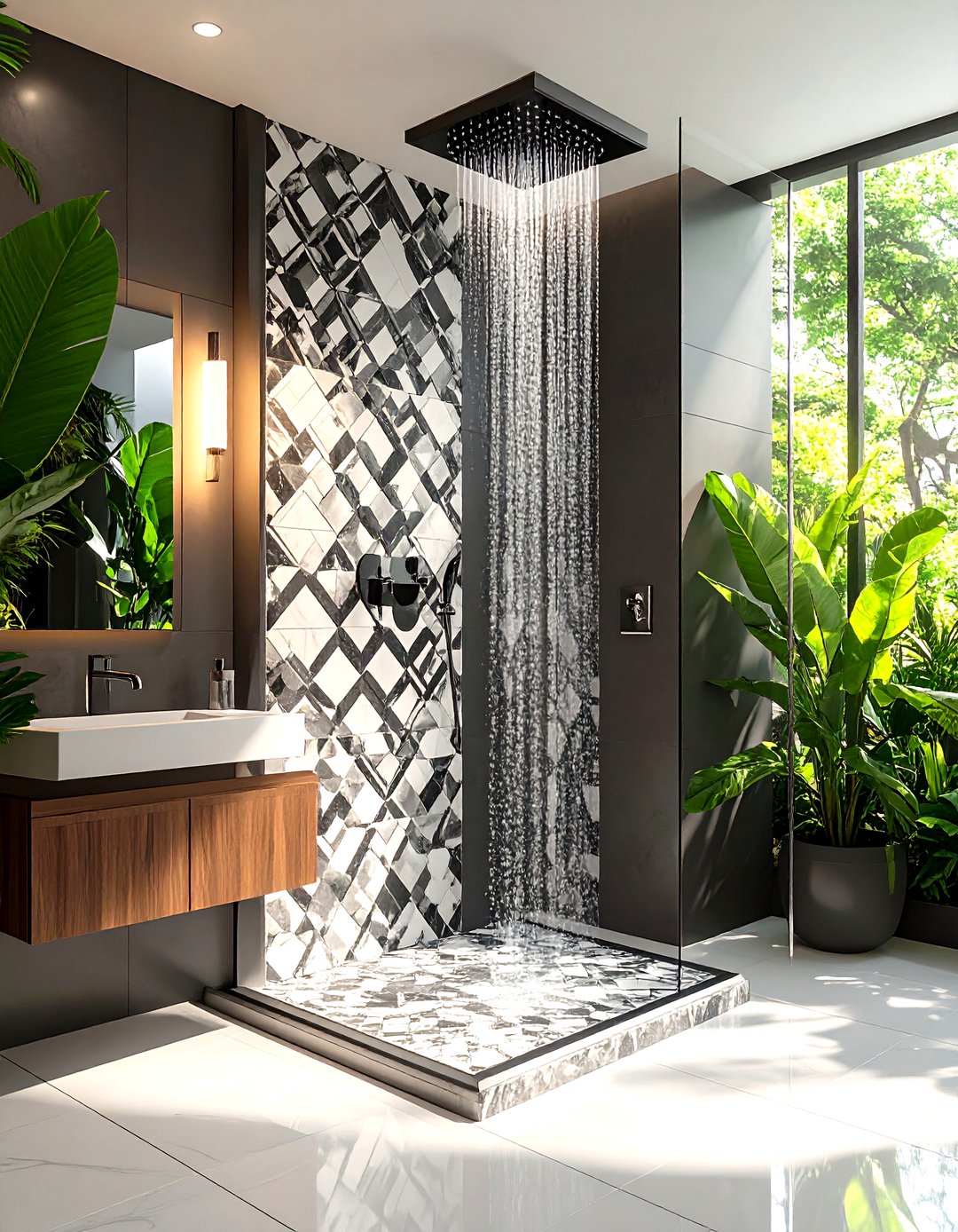 30 Large Tile Shower Ideas for a Modern Bathroom Look - We Love Home Blog